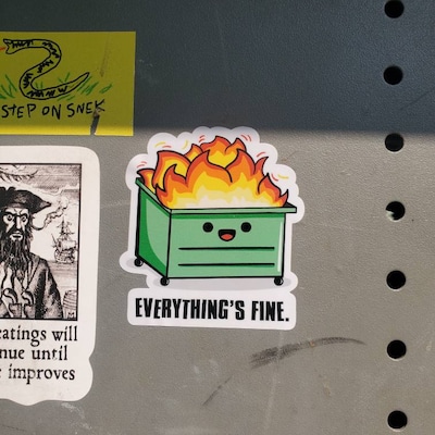 Cute Dumpster Fire Sticker - Etsy