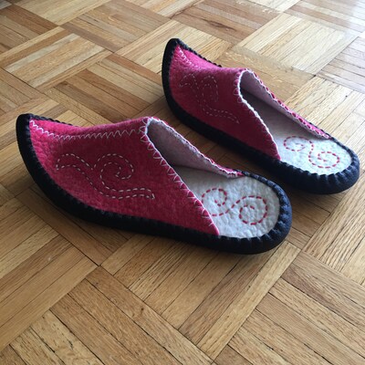 Mongolian Felt Boots, Orange, Beautiful With Leather Sole, Best Yurt ...