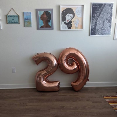 Number 29 GIANT Rose Gold Balloon 29th Birthday 40 Gold - Etsy