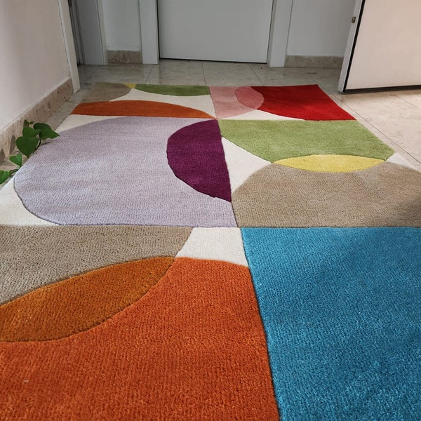 Handmade Round Irregular Shape Hand Tufted Rug 100% Woolen Rug 2x3 3x5 ...