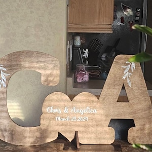 Personalized Engraved Wood Letter Guest Book Alternative/ Wedding Sign ...