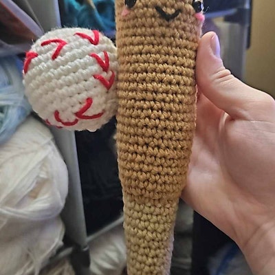 Baseball & Bat Crochet PATTERN ONLY Pdf DOWNLOAD Amigurumi Crochet ...