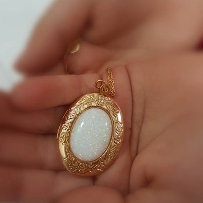Opal Locket Necklace, Choose Your Color,keepsake, Oval Locket,gift for ...