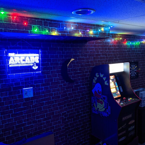 The Arcade Illuminated Game Room Sign - Etsy