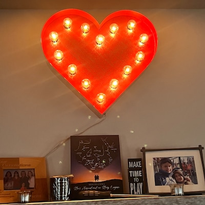 Heart Marquee, Light up Sign, Valentines Day, Gift - Etsy