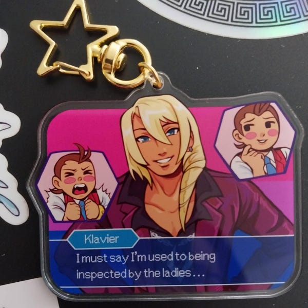Ace Attorney Klapollo Bisexual Feelings 2.5 Inch Acrylic Keychain - Etsy