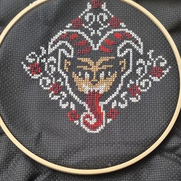 Unholy Admirer Gothic Cross Stitch Pattern Devil Cross Stitch Satanic ...