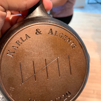 5 Inch Engraved Cast Iron Skillet Custom Anniversary - Etsy