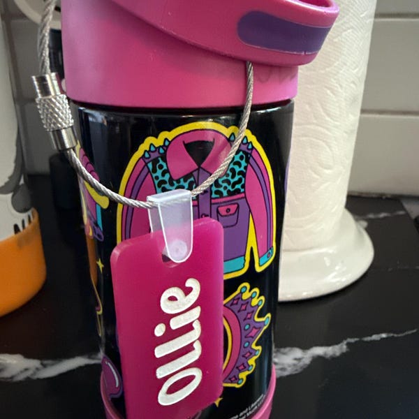 Back to School Accessories for Kids Name Tag Keychain Water Bottle Name ...