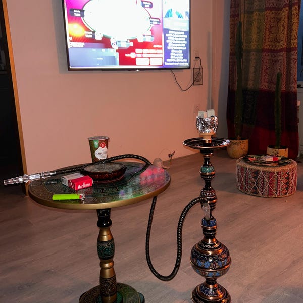 Unique Turkish Tea Set, for 6 Person, Hand Painted and Varnished Copper ...