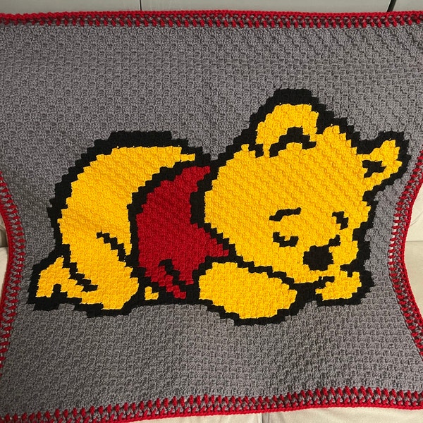 Pooh Sleeping C2C Corner to Corner Baby Afghan Blanket or Pillow PDF ...