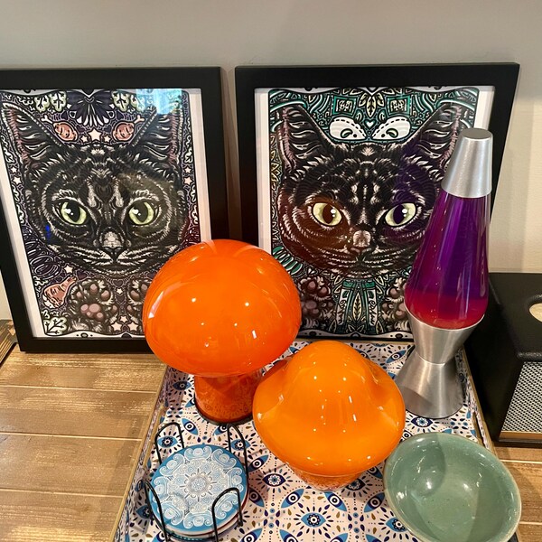 Funky Halloween Prints Set of 3 Piece Wall Art, Retro Halloween Prints ...