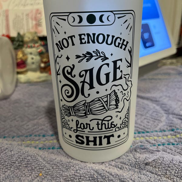 Funny Spiritual Glass Cup Sage Chakra Gift Sarcastic Gift Celestial ...