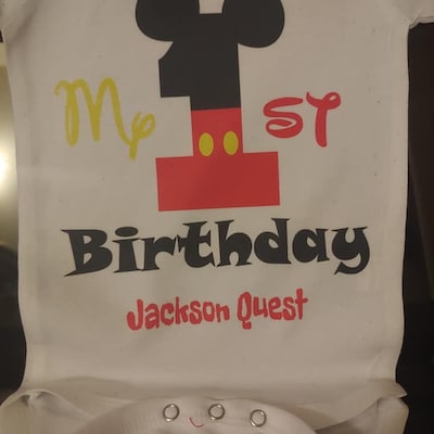 My 1st Birthday SVG DXF Cut Design,mickey Number 1 Silhouette & Cricut ...