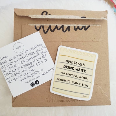 Note to Self Drink Water Sticker 3 Vinyl Sticker, Funny Gifts for ...