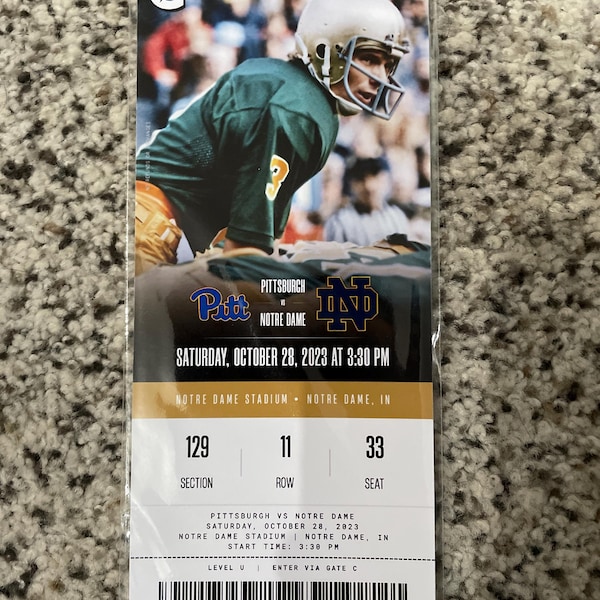 Physical Custom Football Game Ticket, Personalizable Printed Tickets to ...
