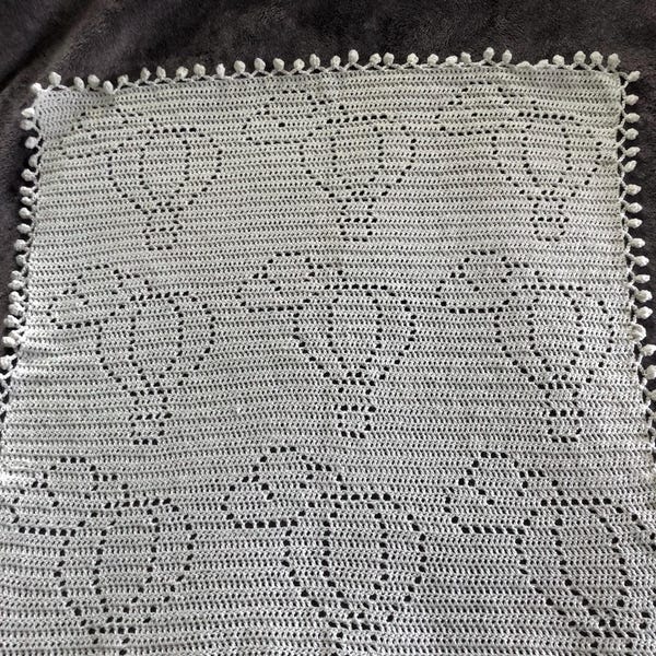 Aria Blanket | Filet Crochet Blanket Pattern | Baby Blanket Crochet ...
