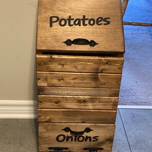 Wooden Potato & Onion Bin / Vegetable Storage / Potato Bin / Onion Bin ...