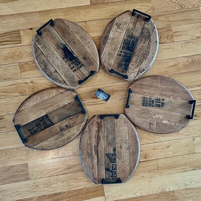 Bourbon Barrel Serving Tray Made From Reclaimed Kentucky - Etsy