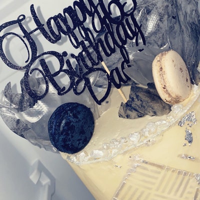 Happy 65th Birthday Dad Cake Topper, Father's 65th Birthday Cake Topper ...