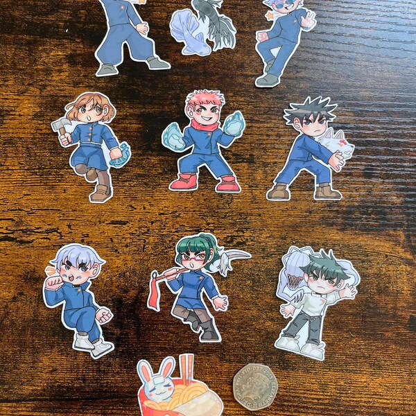 Sorcerer Anime Sticker Set Two, Chibi Matte Vinyl Stickers, Cute Kawaii ...