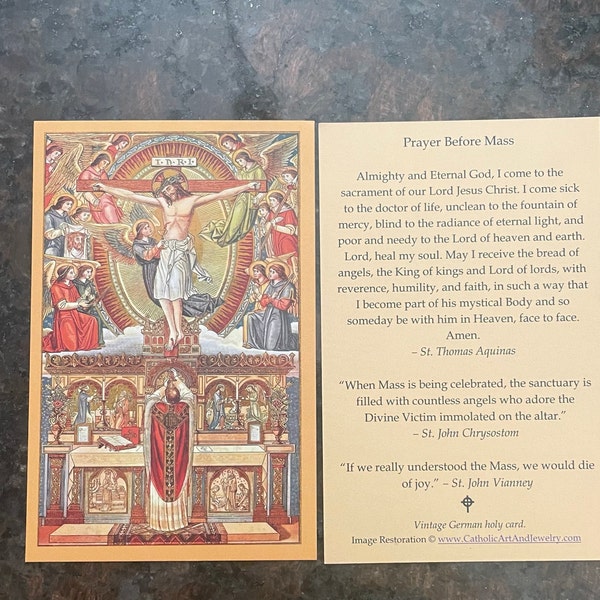 Holy Card – Holy Mass – Pack of 10/100/1000 – Restored Vintage Holy ...