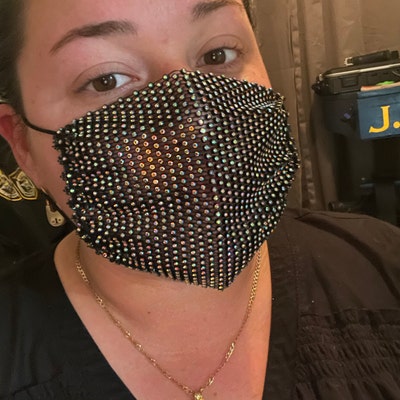 Crystal Face Mask Rhinestone Face Mask Bling Face Mask Crystal Mesh ...