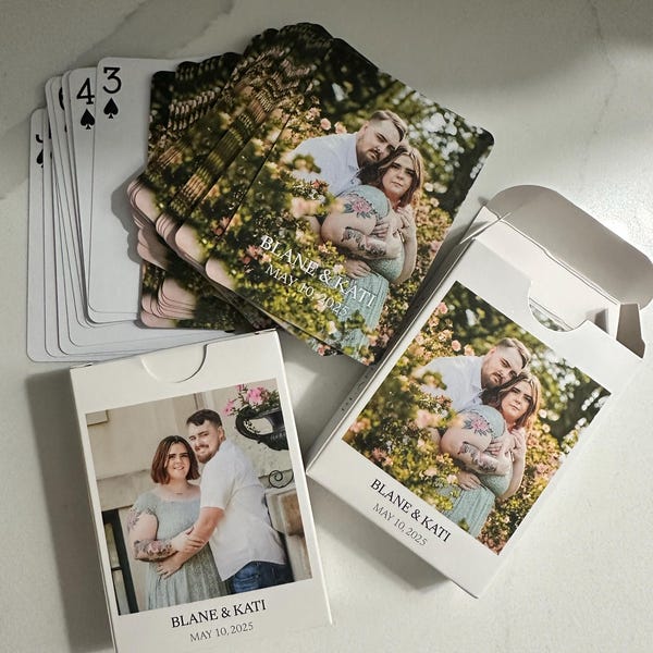 Big Day | Minimalist Wedding Playing Cards – Custom Wedding Day Card ...