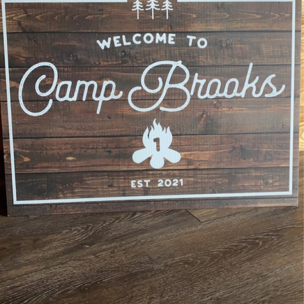 Camp Birthday Sign, Camp Welcome Sign, Outdoor Party Welcome Sign ...