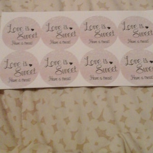 Wedding Favors, Love is Sweet, Wedding Favor Stickers, Custom Stickers ...