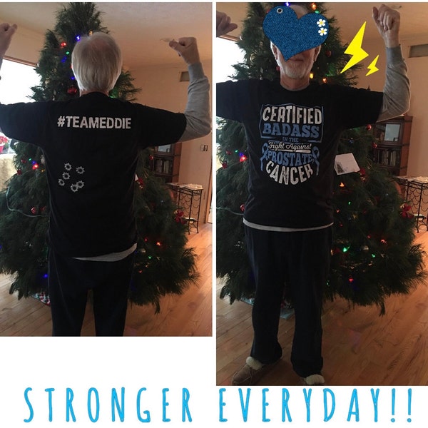 Certified Badass Prostate Cancer Ribbon Shirt Awareness Women Men Kids ...