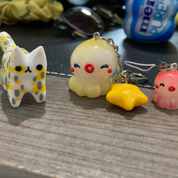 Handmade Painted Cute Quirky Clay Kitty Cat Figurine / Kitkats for Your ...