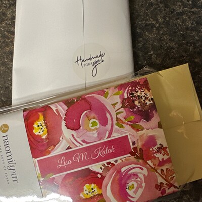 Personalized Note Card Set EXQUISITE SCRIPT MONOGRAM Women's Stationery ...