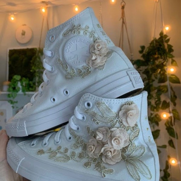 Fall Embroidered Converse Pattern PDF | DIY Download Shoe Embroidery ...