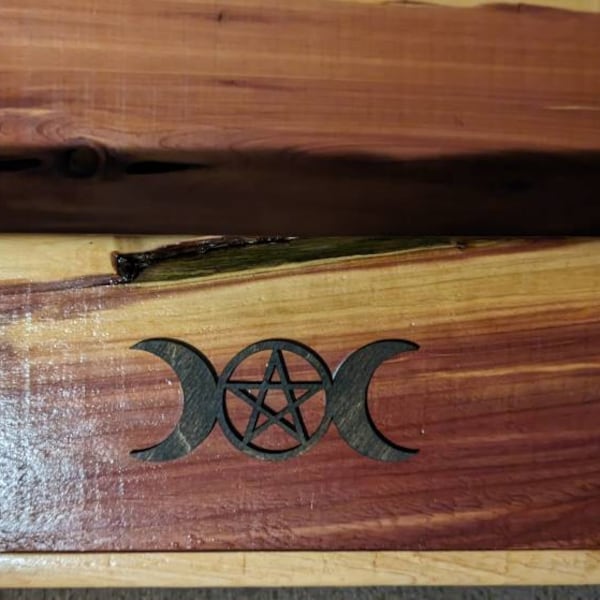 Triple Moon Pentagram Blank Wood Cutout - Laser Cut Unfinished Craft ...