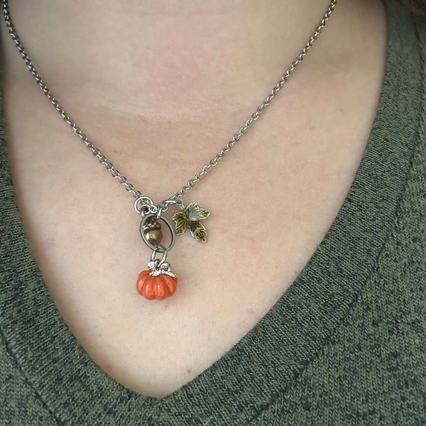 Pumpkin Fall Handmade Necklace - Fall Lover Jewelry - Etsy