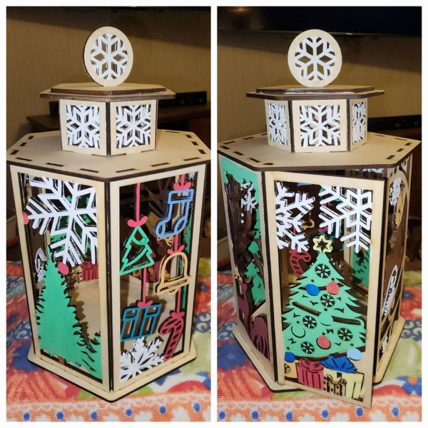 Christmas Lamp Night Light Deer Lantern Decoration Centerpiece ...