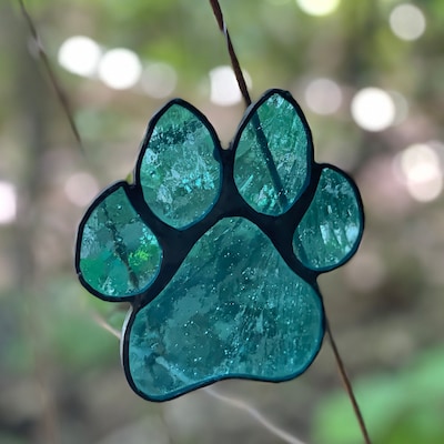 Paw Print Stained Glass Pattern Stained Glass DIY Beginner Stained ...