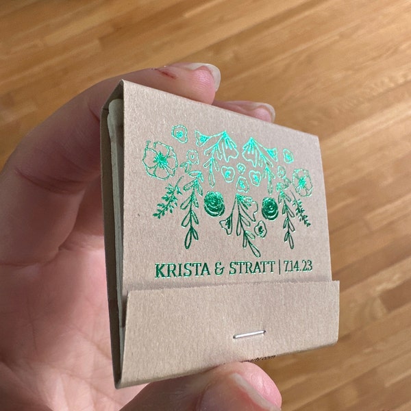 Personalized Matchbooks Custom Roses Design - Wedding Favor Matches ...