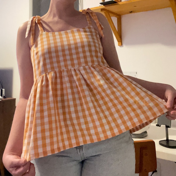 Women's Linen Blouse Sewing Pattern | Spaghetti Strap Top | Easy ...
