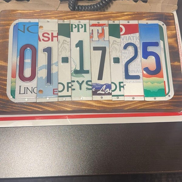 License Plate Signs - Anniversary Date - 10th Anniversary Tin Gift ...