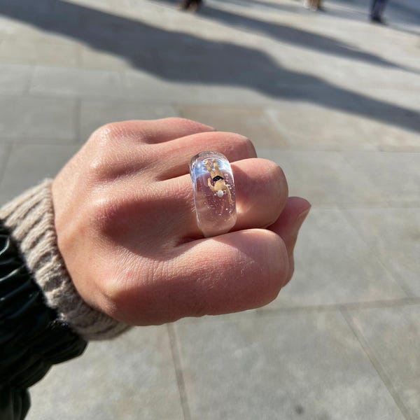 Resin Ring for Women.original Design Ring.handmade Ring. Miniature Ring ...