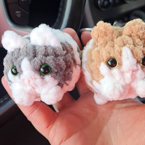 Mini Lavender and Purple Heart Cat - Crochet Little Plushie Keychain ...