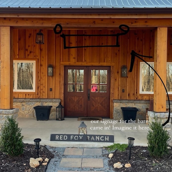 Personalized Hanging Driveway Sign - Ranch Gate Sign - Custom Entry Way ...