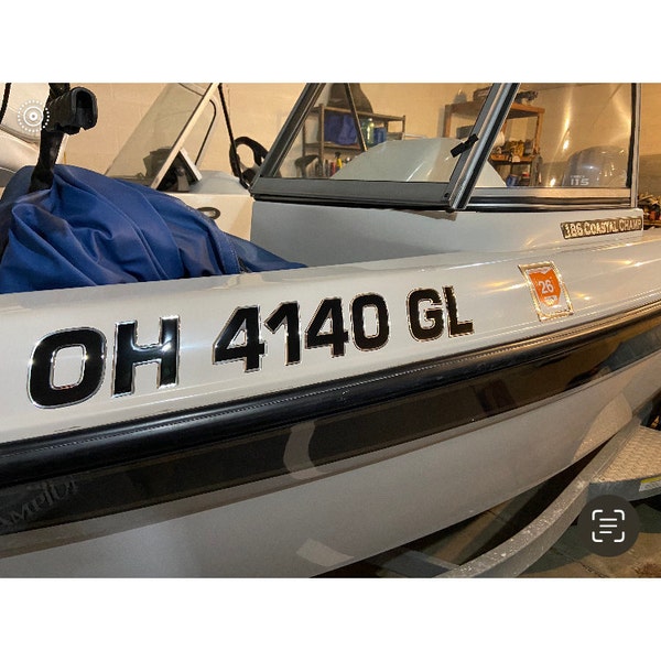 Boat Registration Numbers Domed Decals Stickers (set) Pontoon Emblem - Etsy