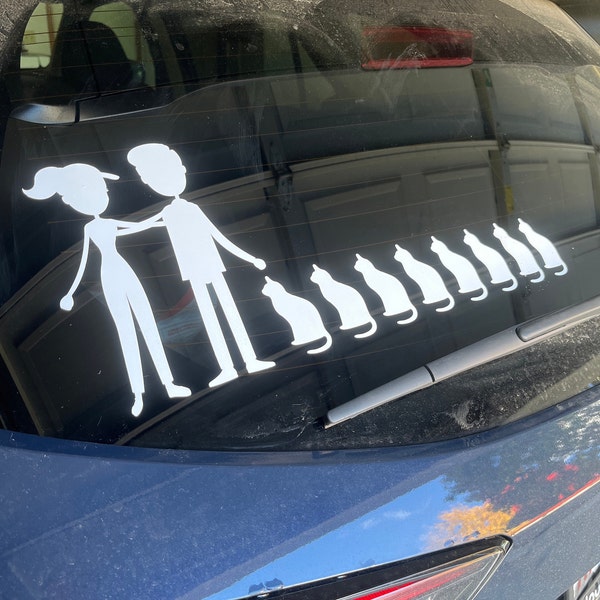 Figure Decals Family Vinyl Sticker - Family of 6 on Board, Family Car ...