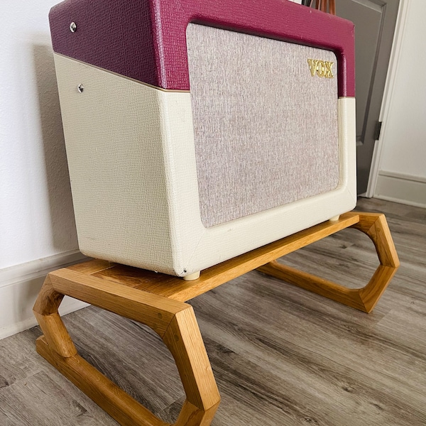 Natural Deluxe Amp Stand: Handmade Angled Solid Wood Guitar Amplifier ...