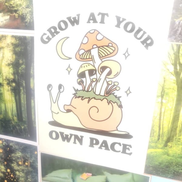 Retro Quote Wall Print, Colorful Wall Art Illustration, Groovy Wall ...