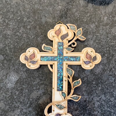 Wood Cross Medium Size Handmade Cross Crucifix Woodcraft Wall Hanging ...