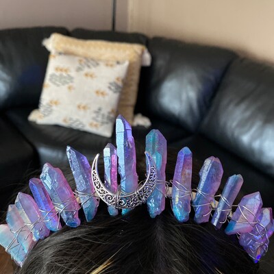 Daisy Light up Rave Crystal Quartz Crown Handmade Festival Wedding ...